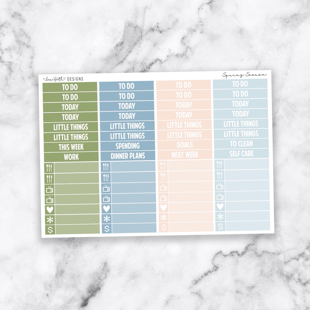 Spring Season Headers Planner Stickers - Etsy