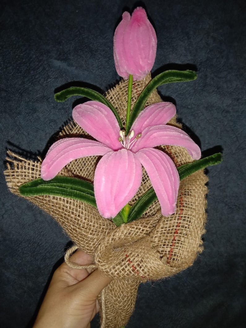 Pipe Cleaner Tulip & Lily Tutorial PDF + Video | DIY Flower Bouquet ...