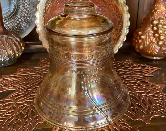 Liberty Bell Bicentennial Cookie Jar in Marigold Carnival Glass - Etsy