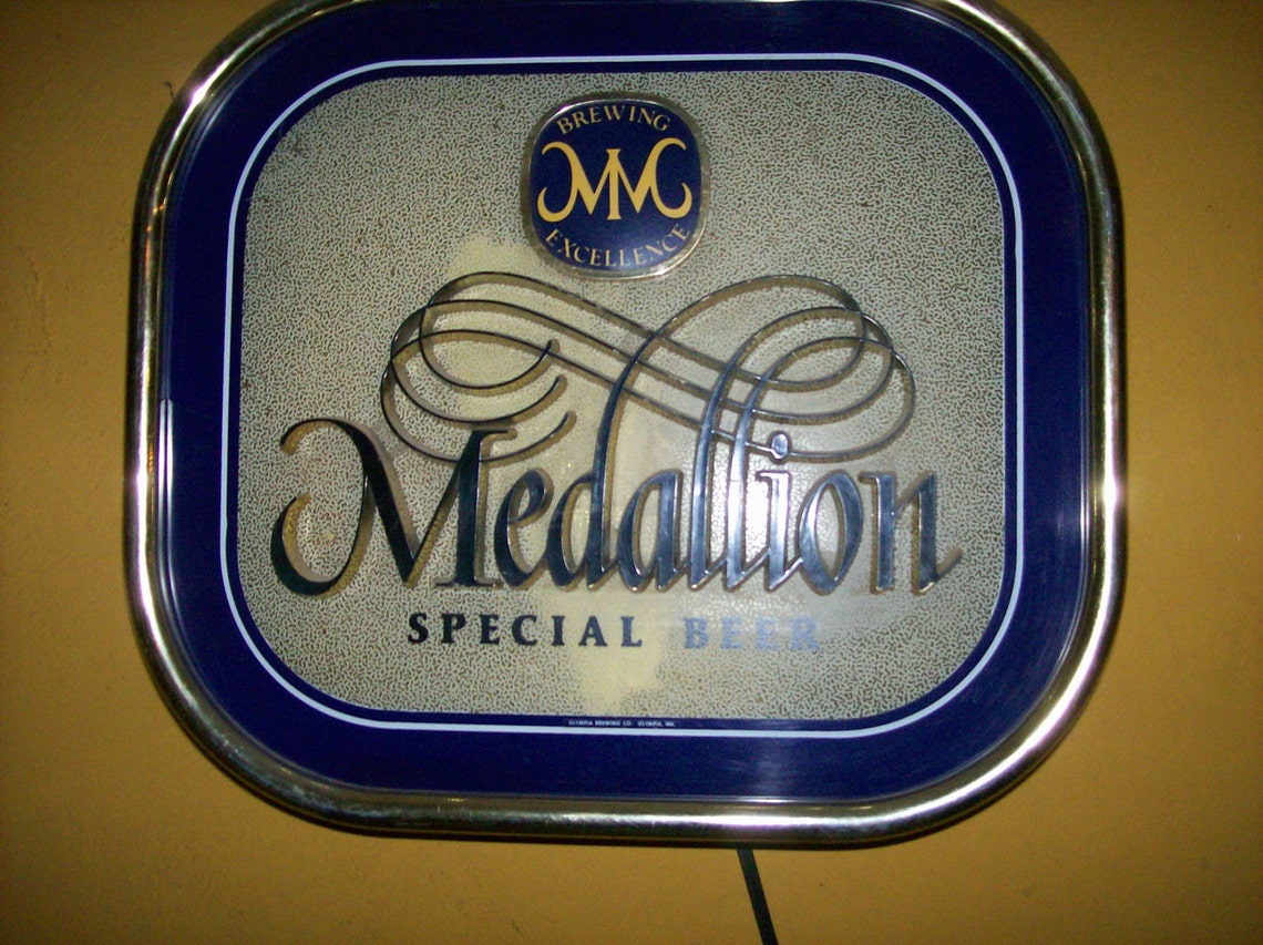 Beer Sign Lighted Medallion Brewing - Etsy