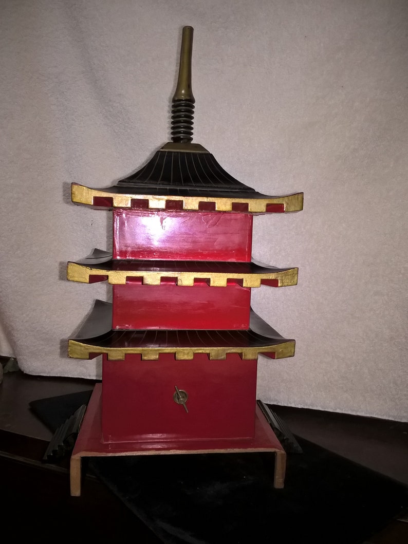 Japanese Pagoda Music Jewelry Box Plus Lucky Seven Gods - Etsy