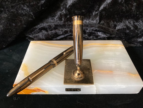 Sheaffer Pen & Onyx Stand | Etsy