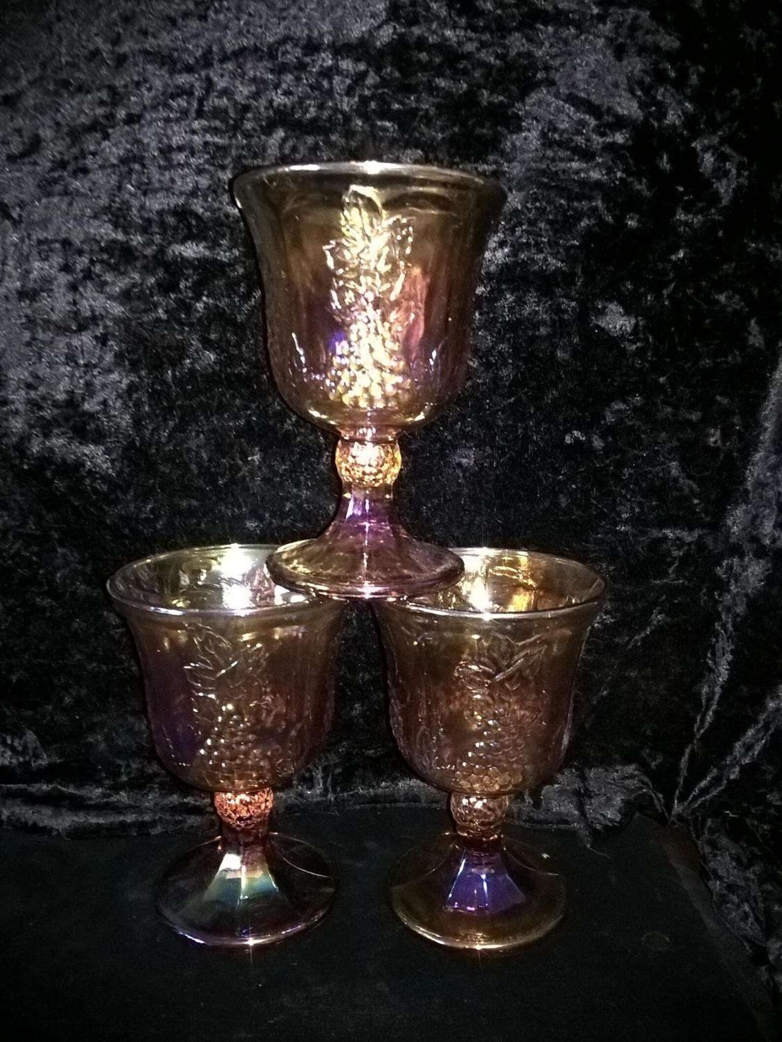 8 Carnival Glass Marigold Harvest Grape Goblets Set of 8 - Etsy