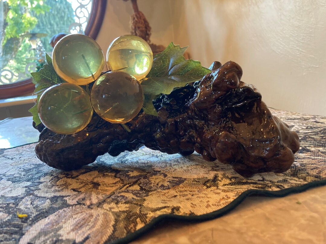 Grape Cluster on Burl Wood - Etsy