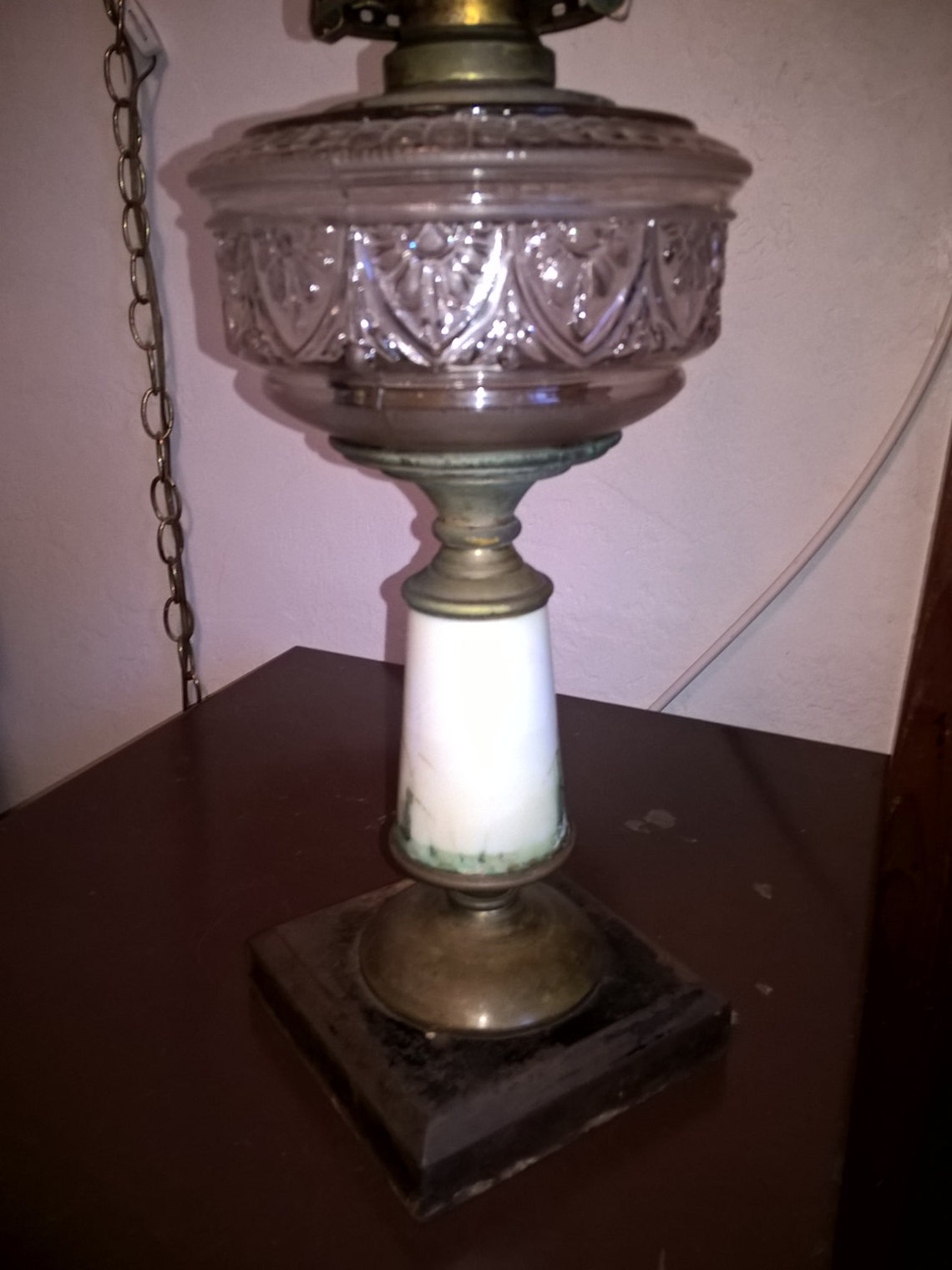 Pattern Glass Oil Lamp Circa 1870 | Etsy