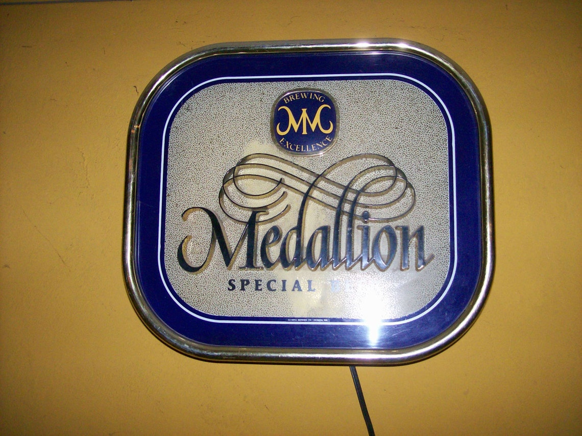 Beer Sign Lighted Medallion Brewing - Etsy