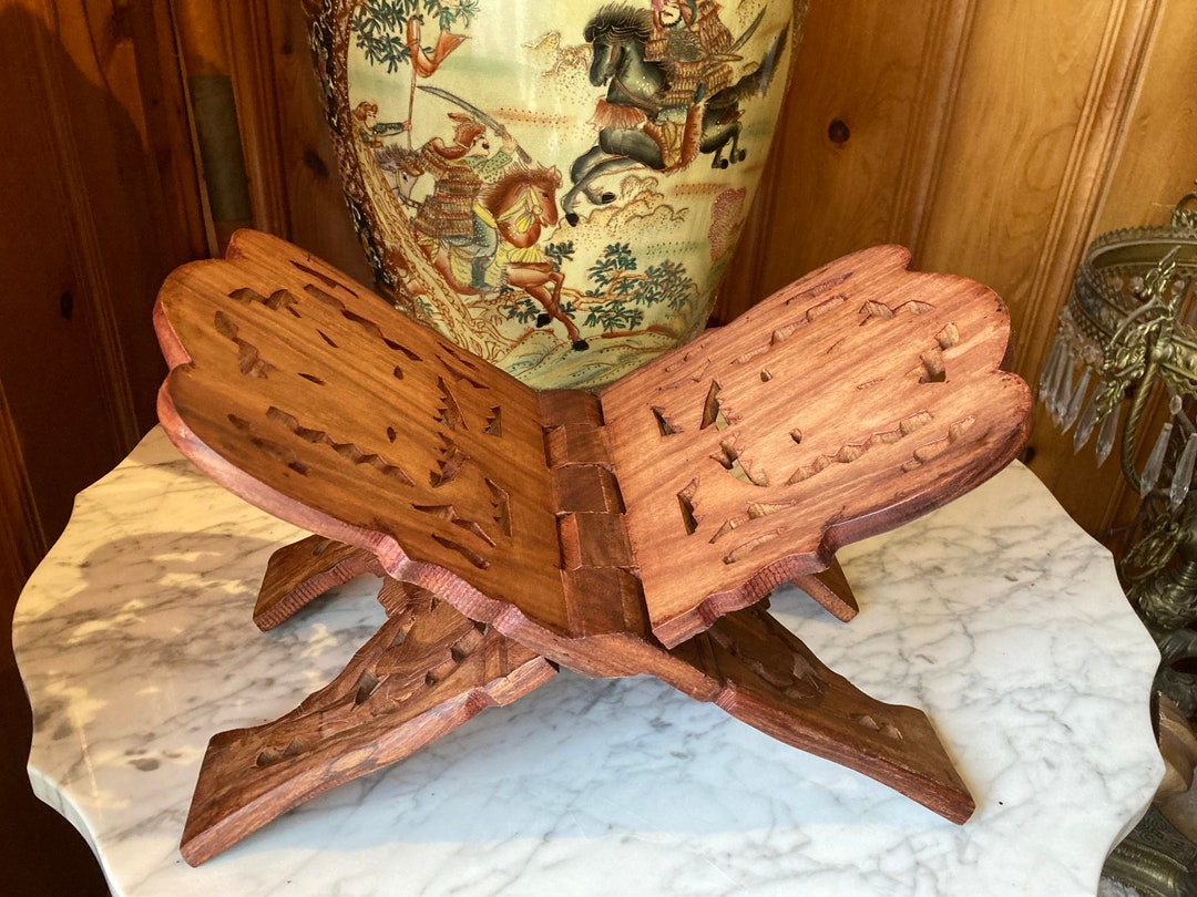 Rosewood Hand Carved Collapsible Book Stand - Etsy