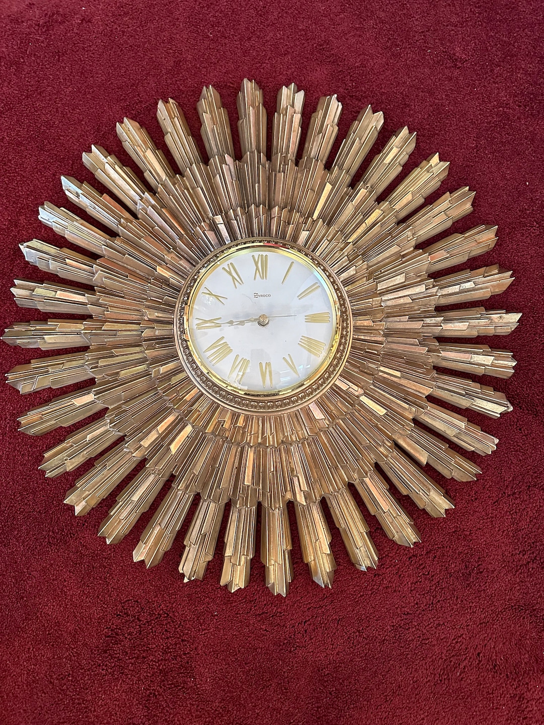 Starburst Wall Clock by Syroco Signed & Numbered Keeps Perfect Time - Etsy