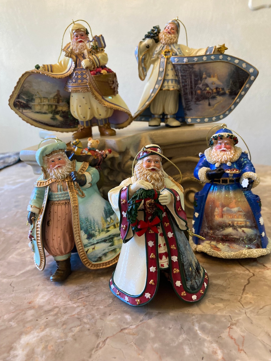 Thomas Kinkade Old World Santas Ornament Collection Set of 5 - Etsy