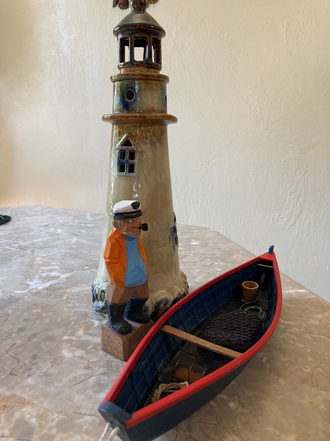 Lighthouse Sea Captain & Boat - Etsy