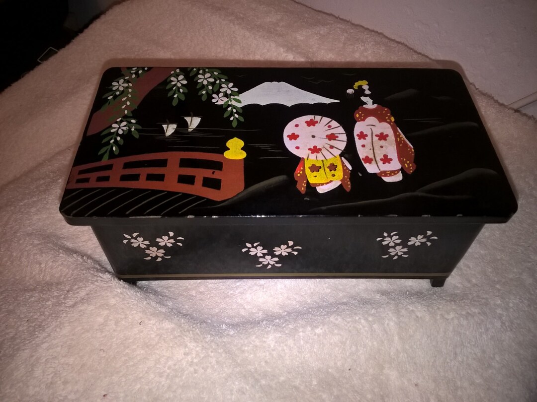 Black Lacquer Music Box - Etsy