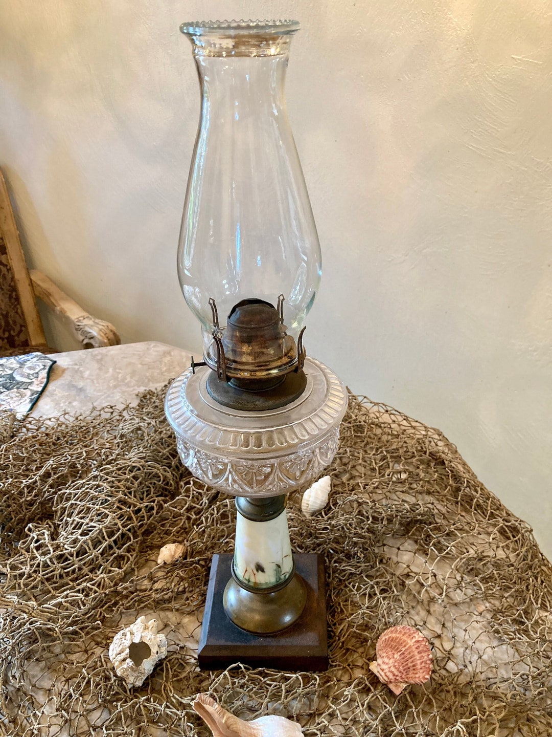 Pattern Glass Oil Lamp Circa 1870 - Etsy
