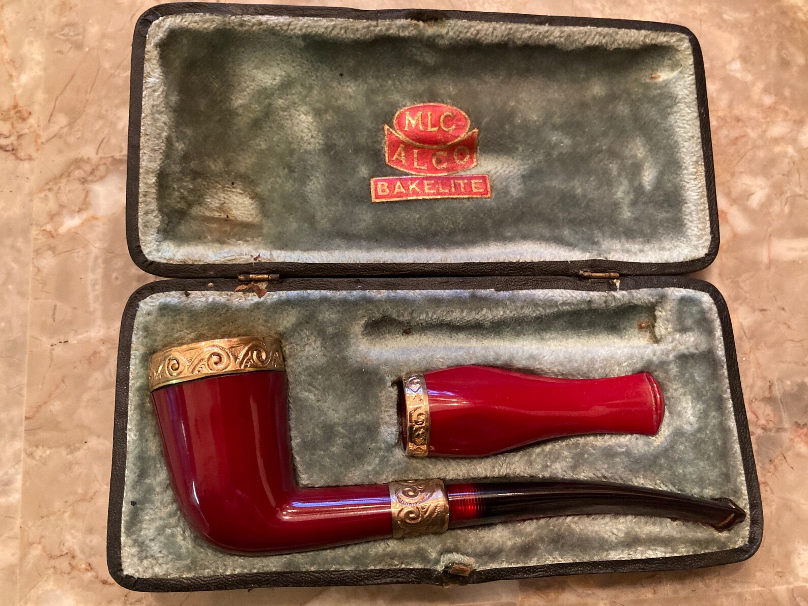 Bakelite Pipe & Cigarette Holder With 14K Gold Trim - Etsy