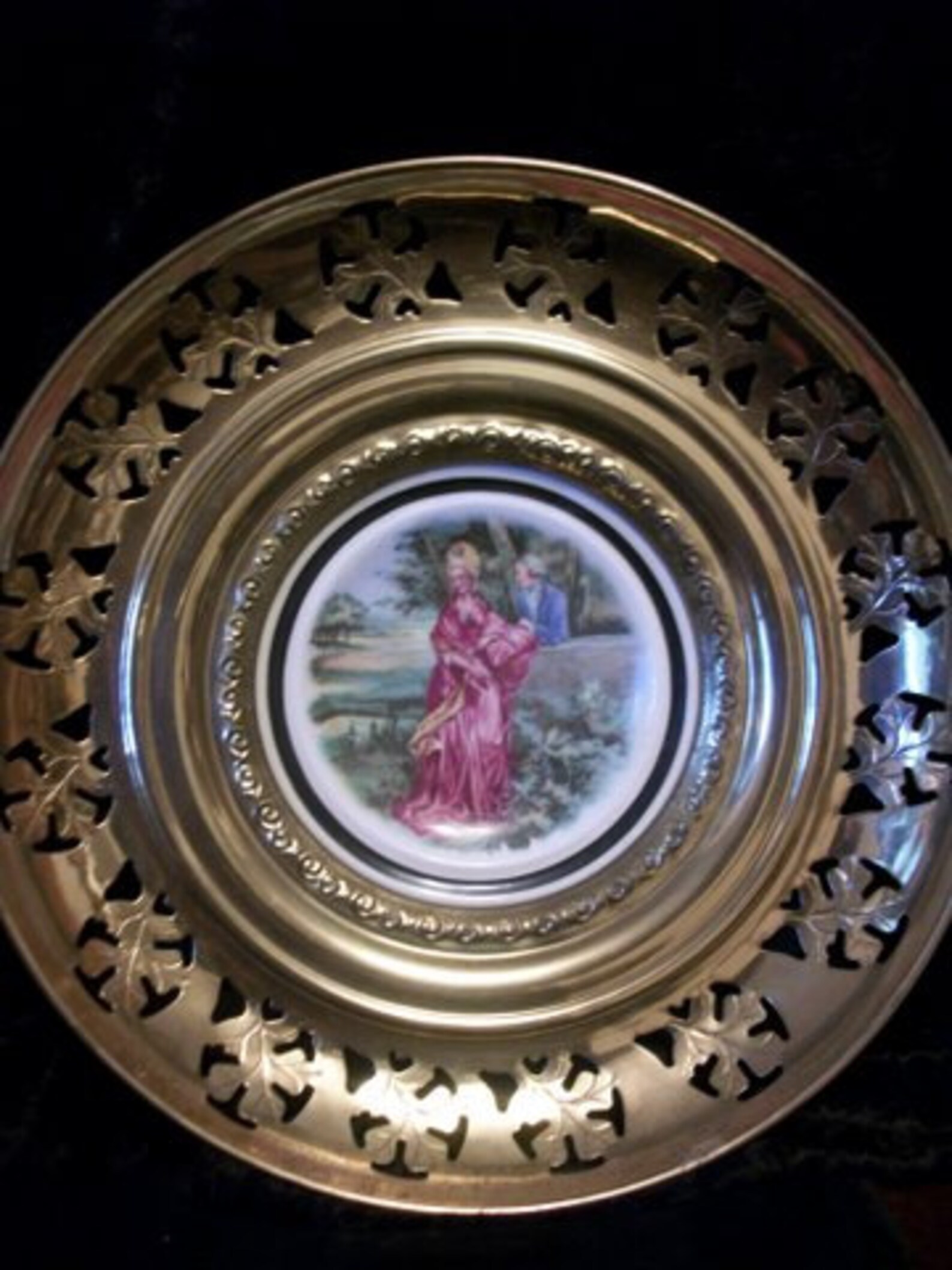2 Brass Filigree Pictures With Bone China Insert From England - Etsy