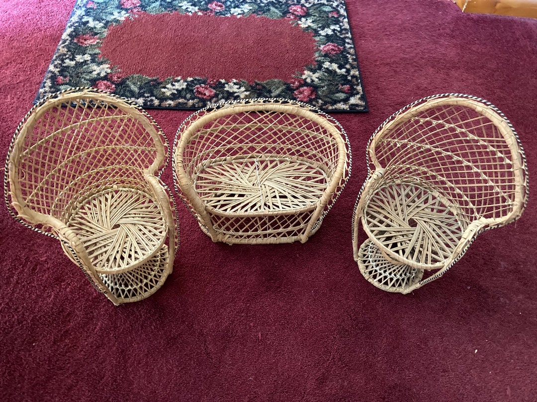 Wicker Rattan Set of Doll Furniture for Larger Dolls or Bears - Etsy