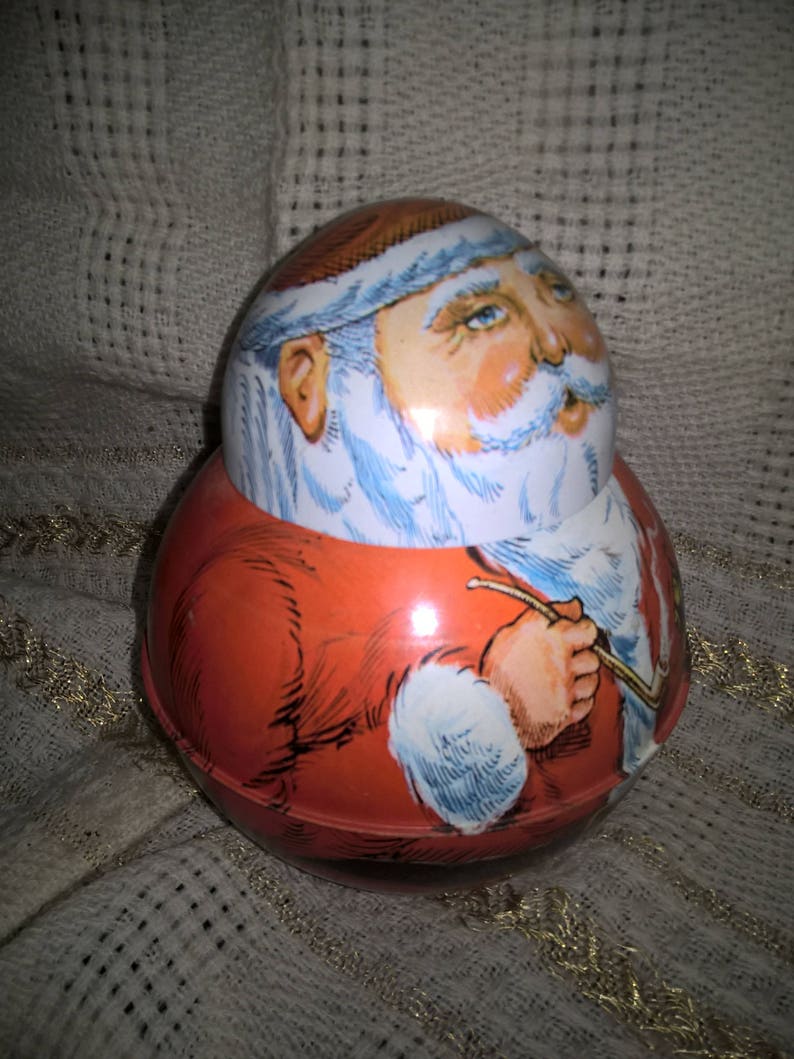 Santa Roly Poly Tin by Chein Corp. | Etsy