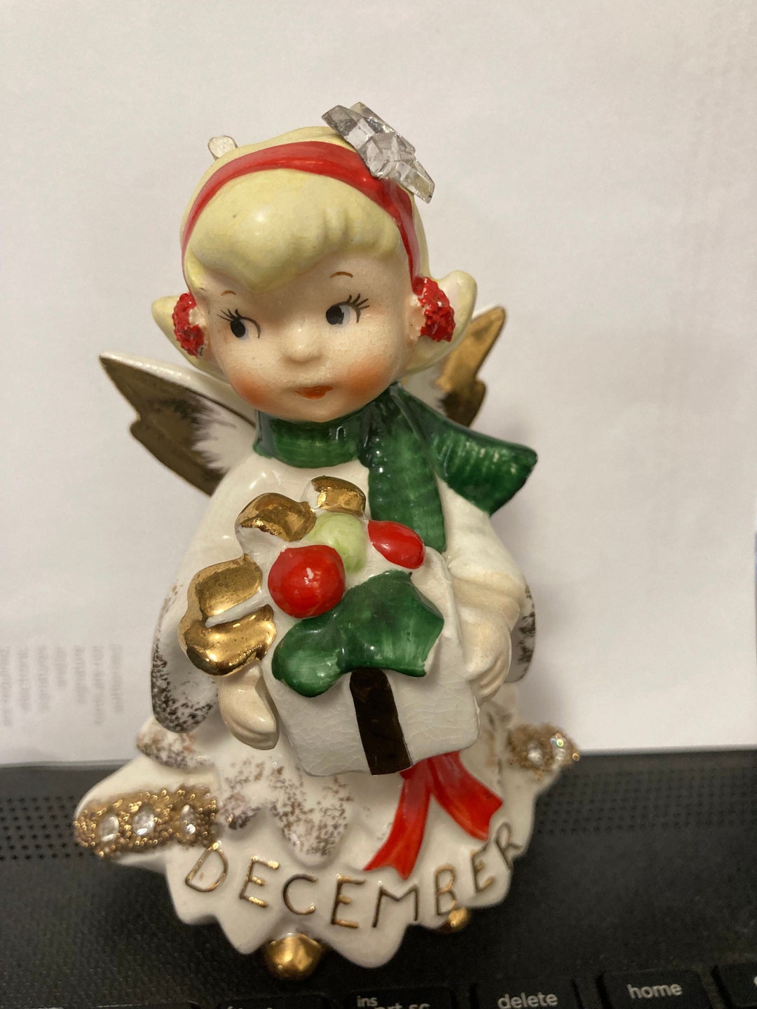 Lefton December Angel Damaged - Etsy