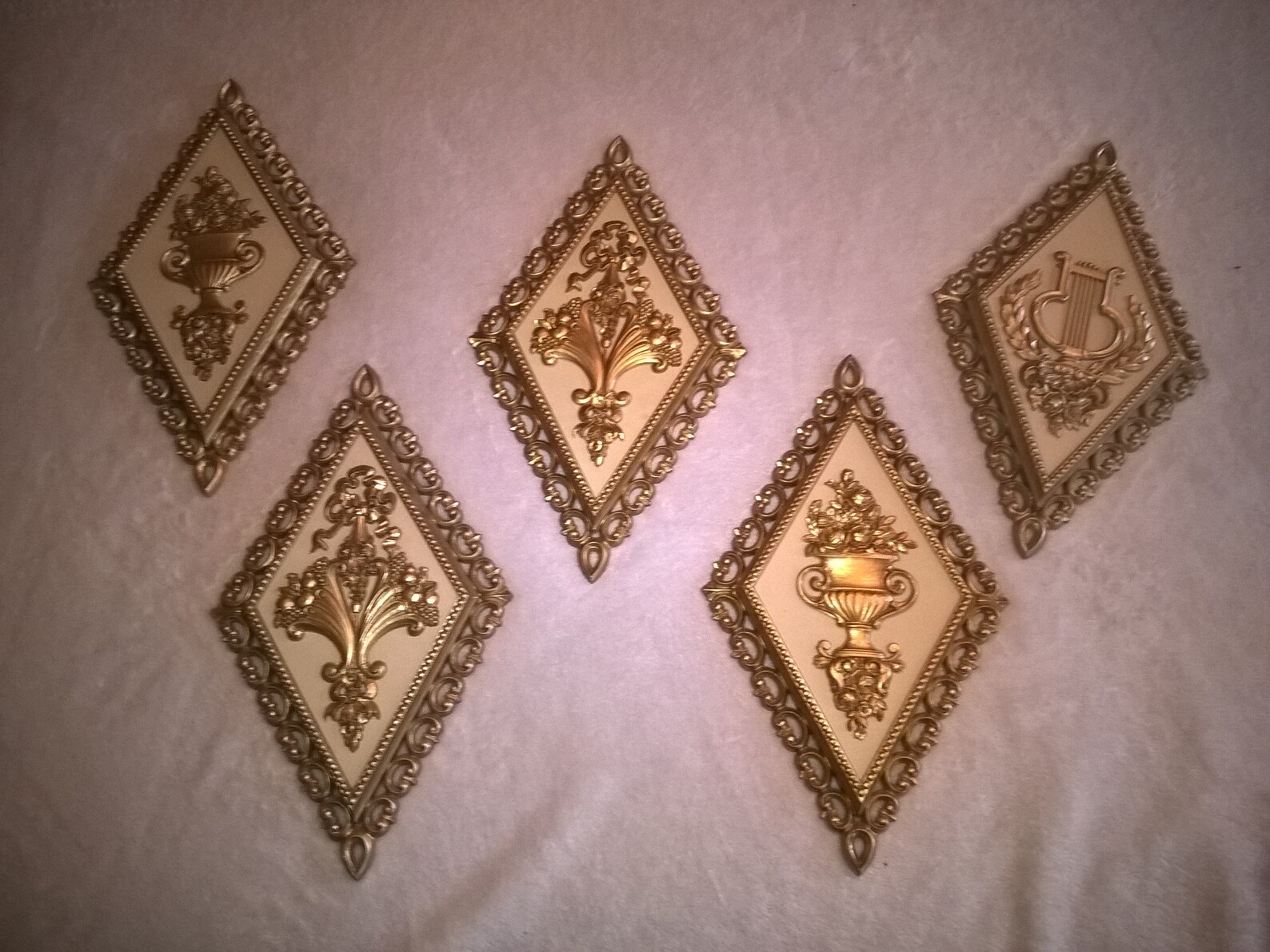 Homco Large Gold Baroque Plaques Signed & Numbered Set of 5 | Etsy