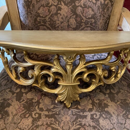 Syroco Gold Wall Shelf - Etsy