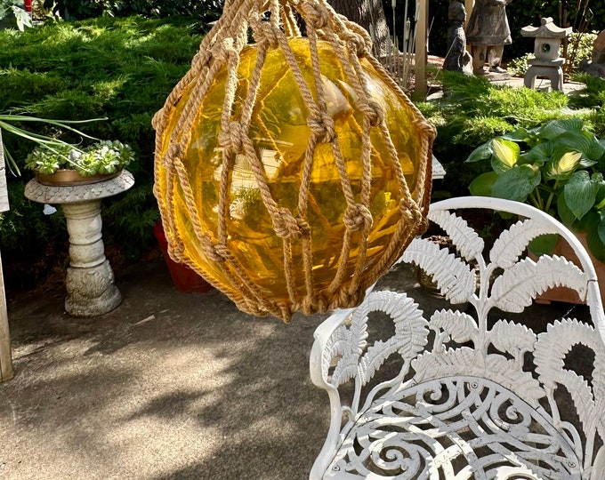 Glass Fishing Float Beautiful, Yellow Huge - Etsy