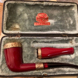 Bakelite Pipe & Cigarette Holder With 14K Gold Trim - Etsy