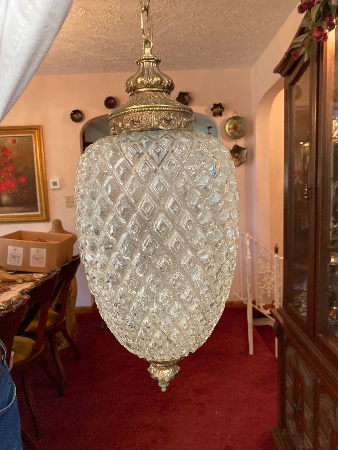 Hanging Light Fixture Pineapple Shape With Beautiful Texture - Etsy