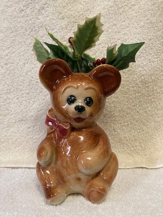 Royal Copley Teddy Bear Planter 6 1/4 | Etsy