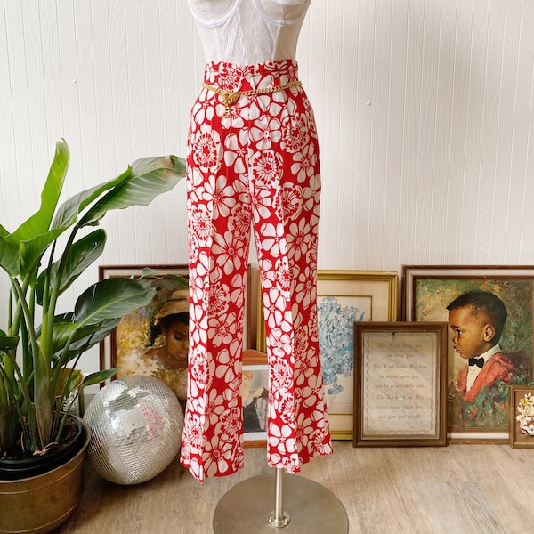 Retro Print Pants - Etsy