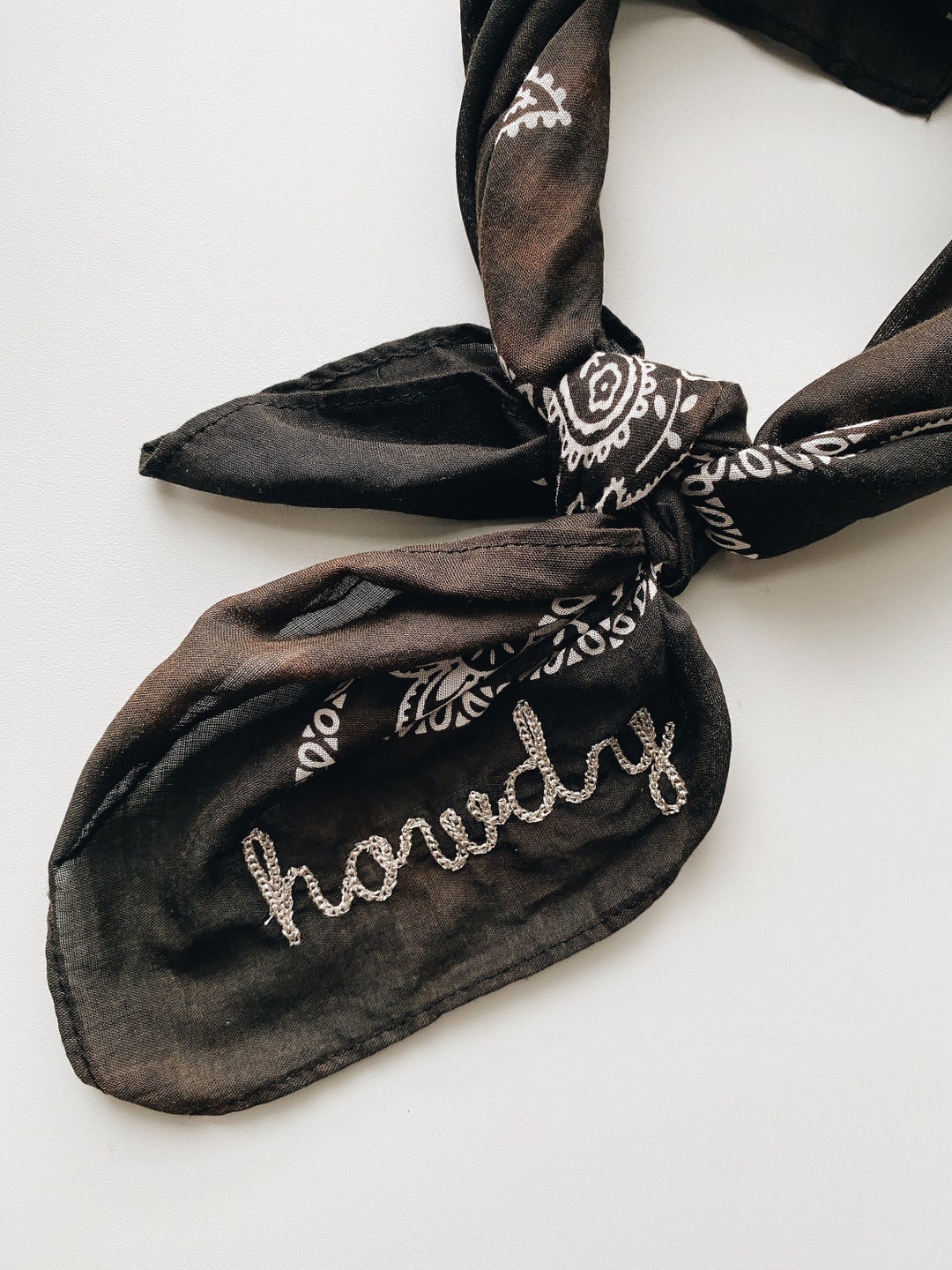 Custom Embroidered Hand Dyed Bandana Etsy