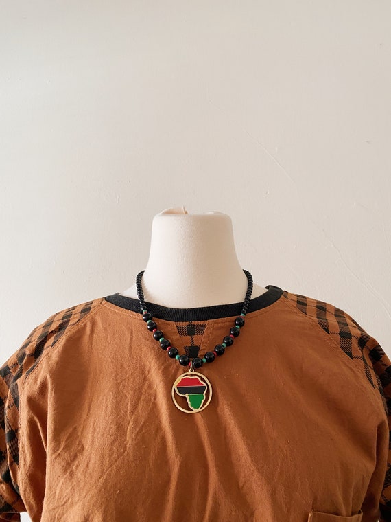 Vintage Beaded Pan-Africa Necklace | 20" Length - Gem