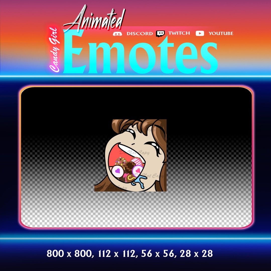 Candy Girld Animated Emote Discord, Twitch, Youtube Use - Etsy