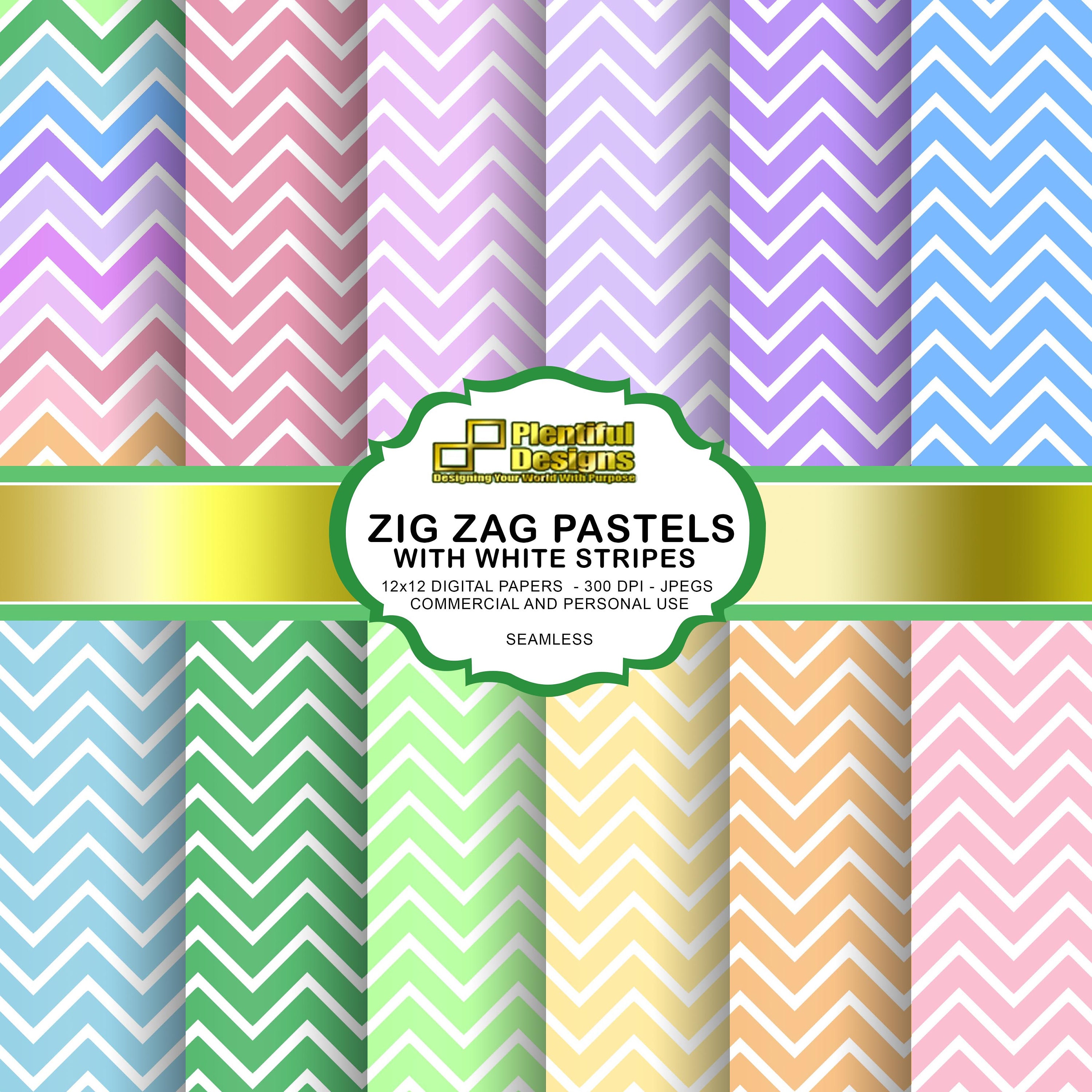 Pastel Zig Zag Digital Paper Seamless You Print - Etsy