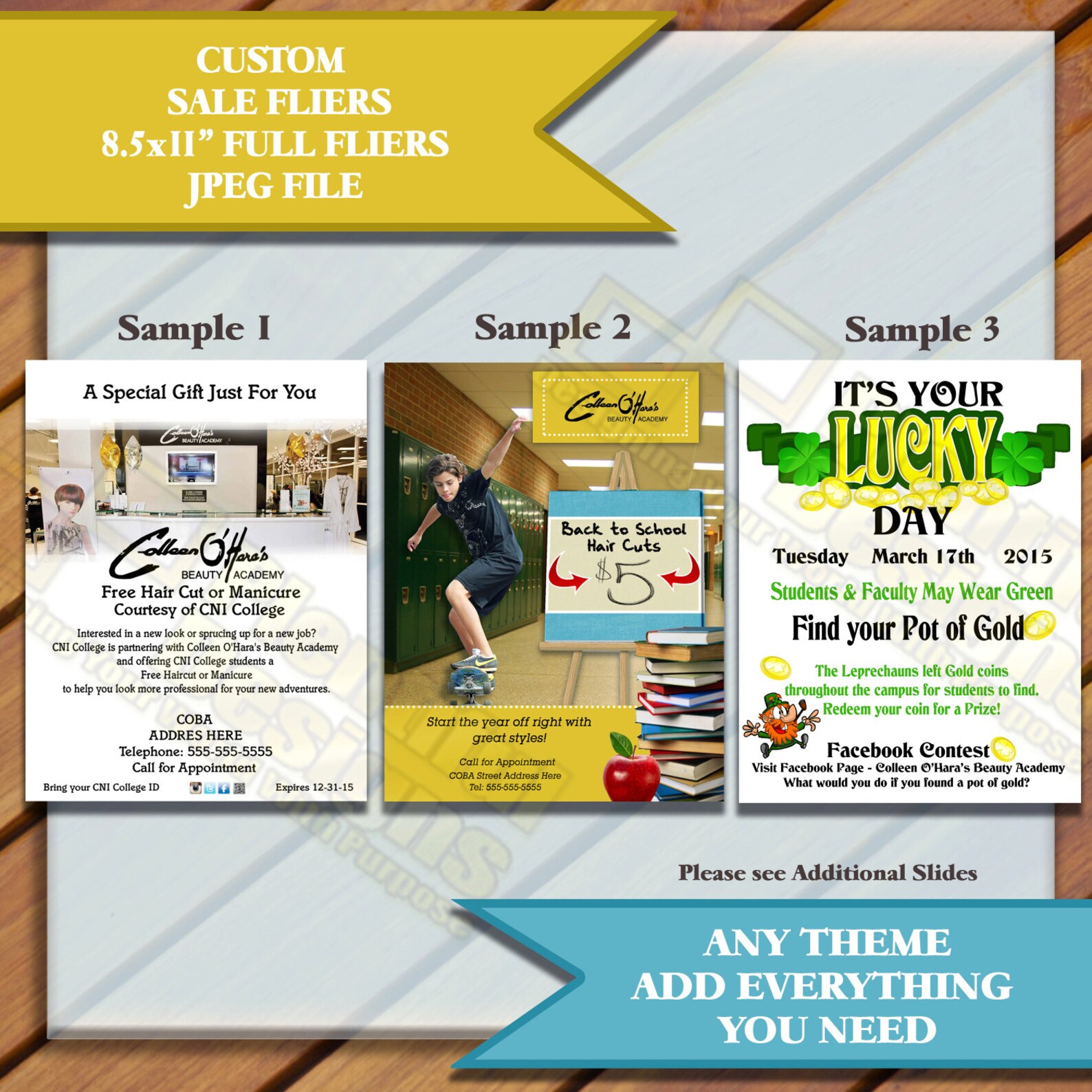 Sale or Advertisement Fliers 8.5x11 - Multiple Samples, Please Choose ...