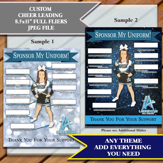 Sponsor My Cheer Uniform Template