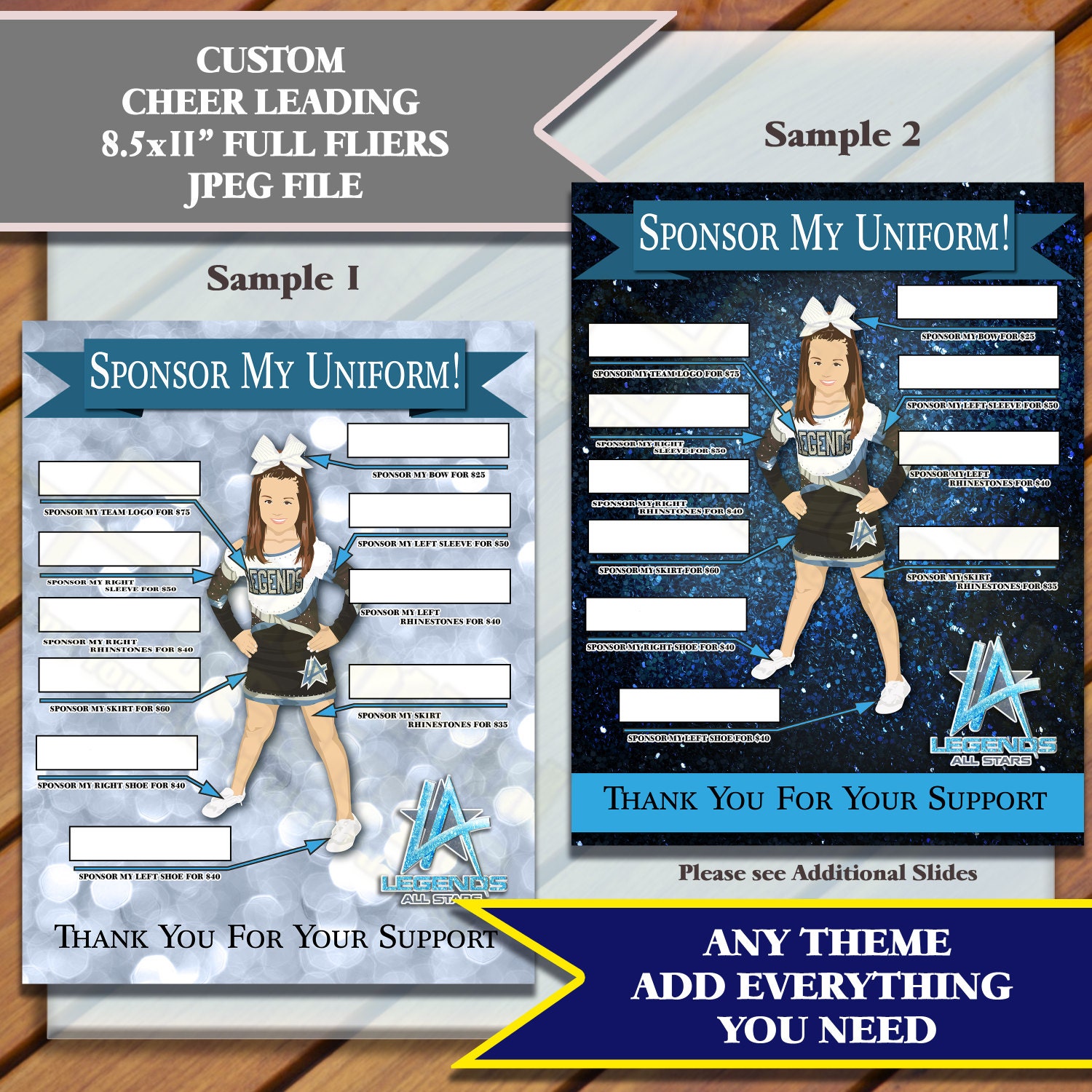Cheerleading Fliers 8 5x11 Cheer Leader Fliers Cheering