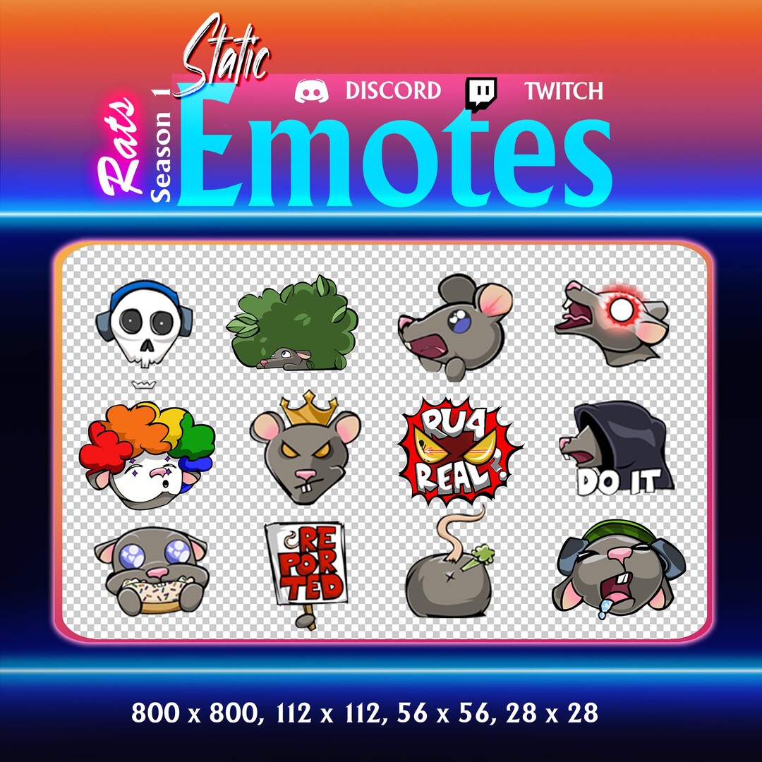 Rat Emotes for Twitch and Discord - Static, Funny Emotes, Original ...