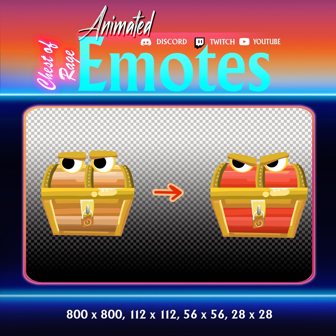 Chest of Rage Treasure Chest Emote Animated Emote for Twitch, Discord ...