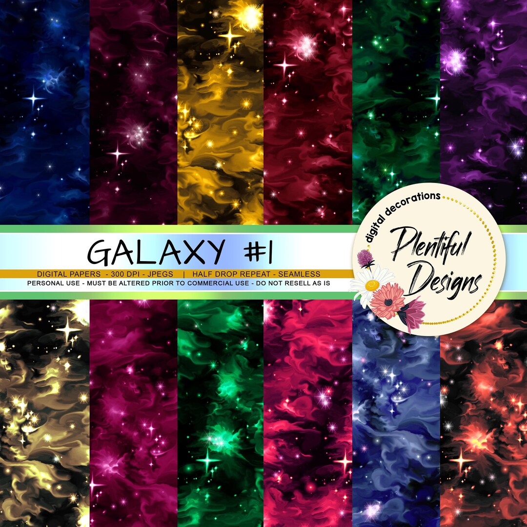 Galaxy Paper, Stars, Swirling Magical Designs, Galactical Paper ...