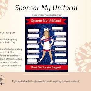 Sponsor My Uniform Cheer Template - Etsy