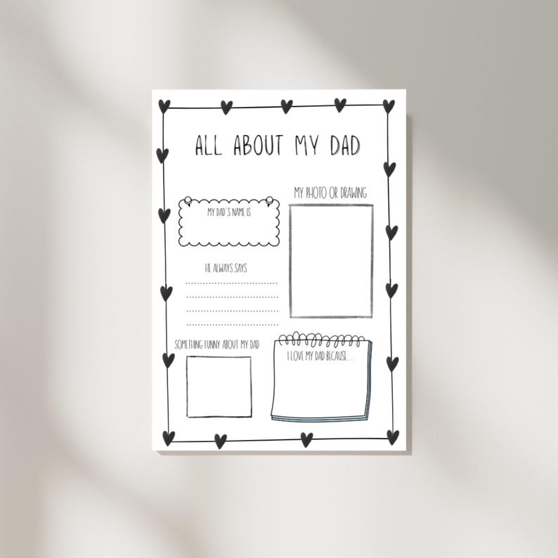 Family Questionnaire Printable Bundle, All About Mom Dad Grandma ...