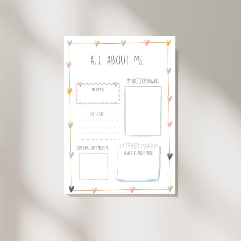 Family Questionnaire Printable Bundle, All About Mom Dad Grandma ...