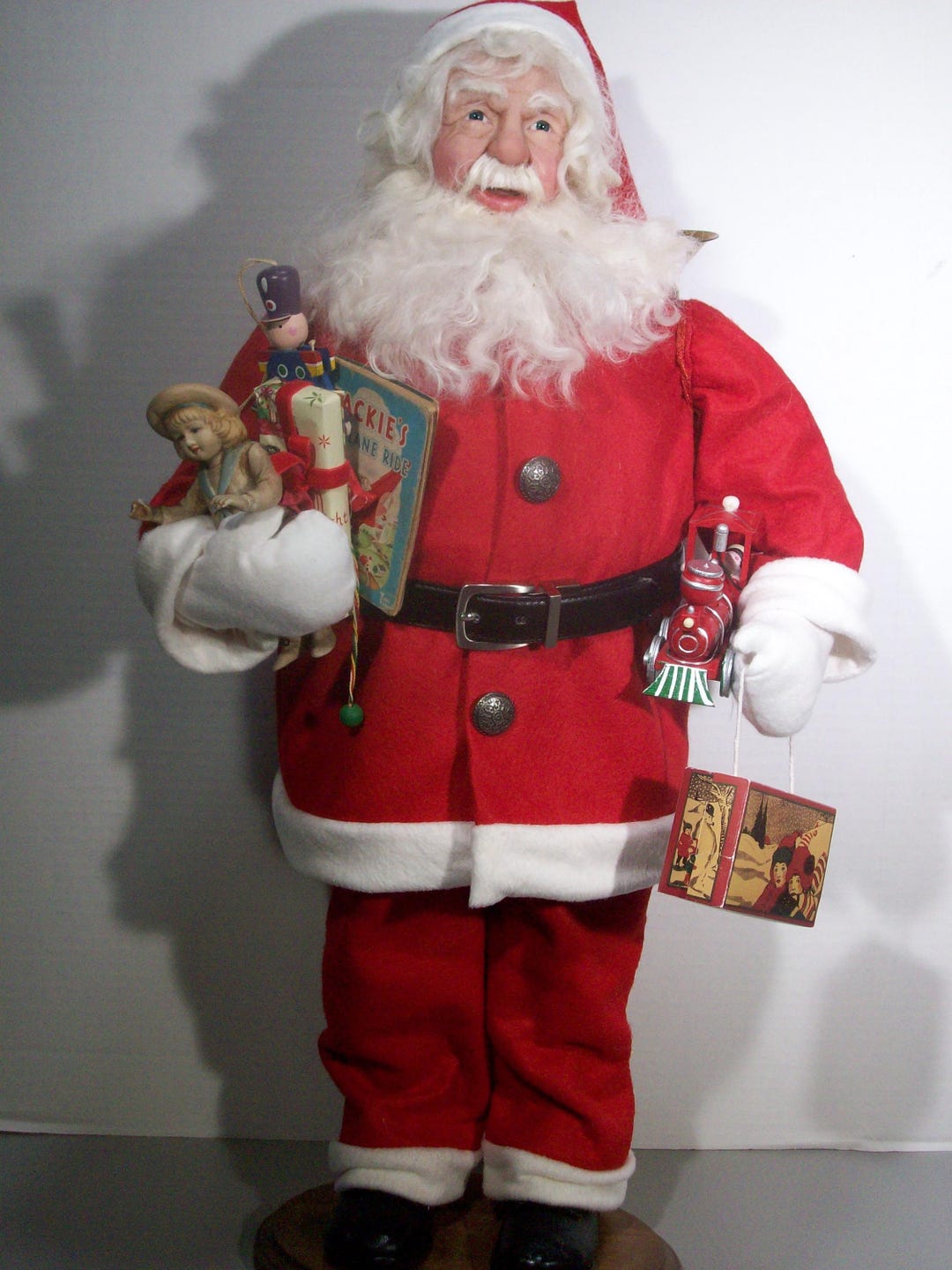 Handmade Santa Claus Figurine: Polymer Clay Face, Sheep Wool Beard - Etsy
