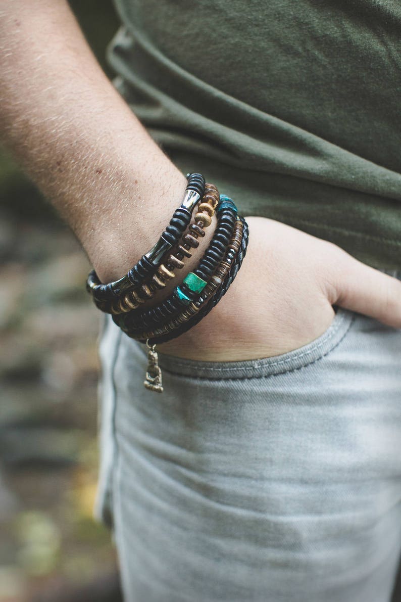 Men's Beaded Bracelet Beige Shell Bracelet for Men Sun - Etsy