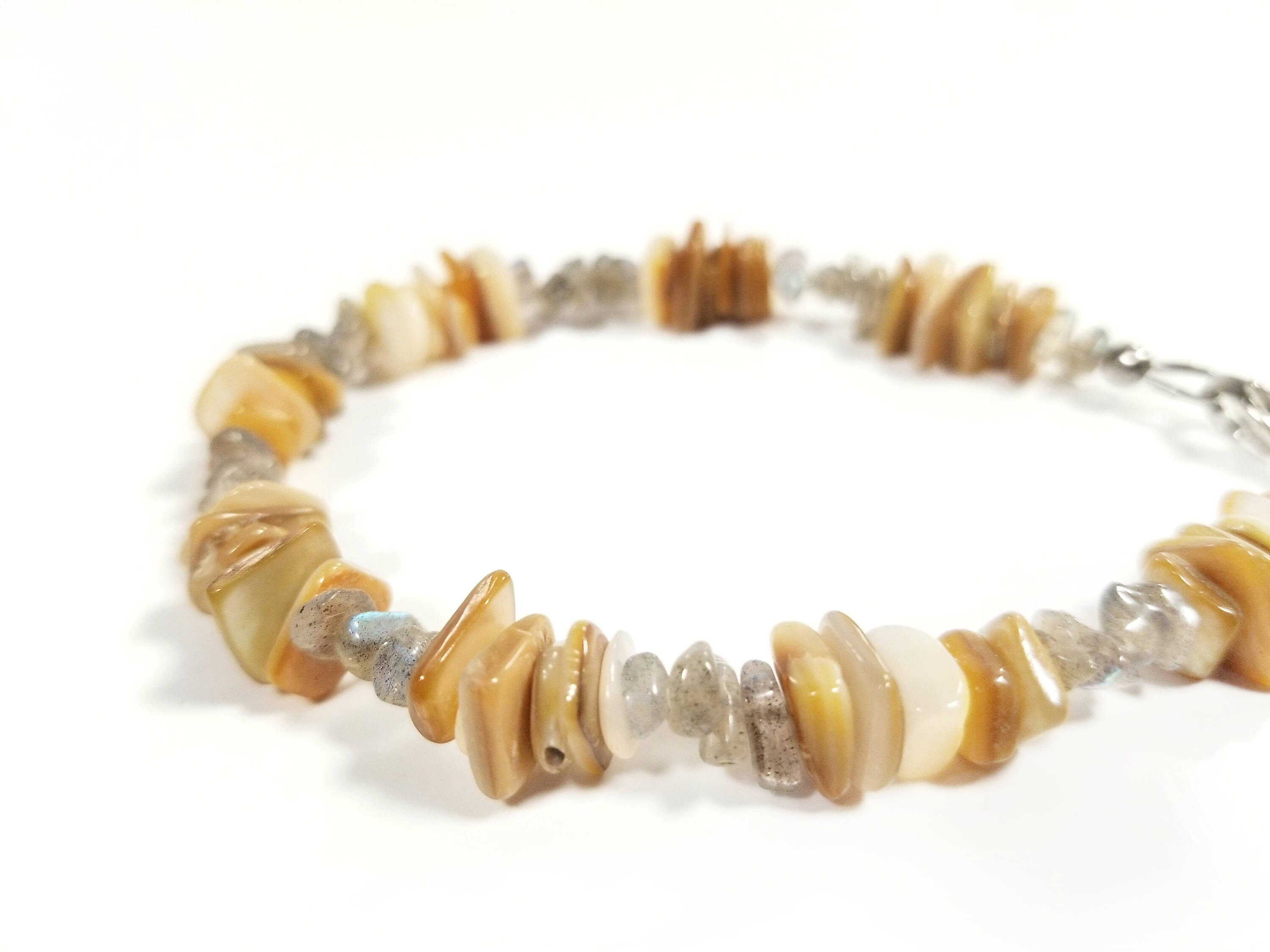 Men's Beaded Bracelet Beige Shell Bracelet for Men Sun - Etsy