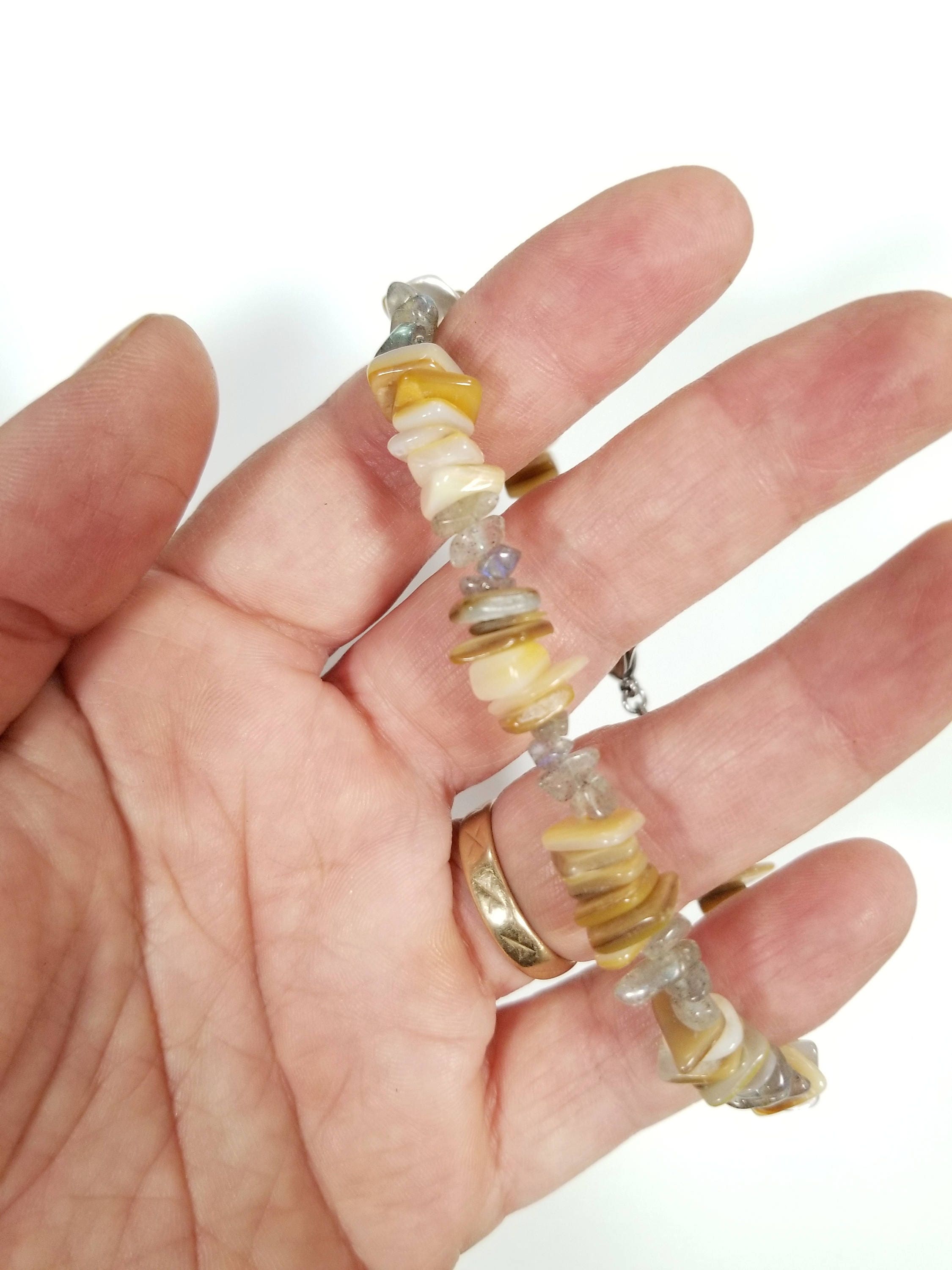 Men's Beaded Bracelet Beige Shell Bracelet for Men Sun - Etsy