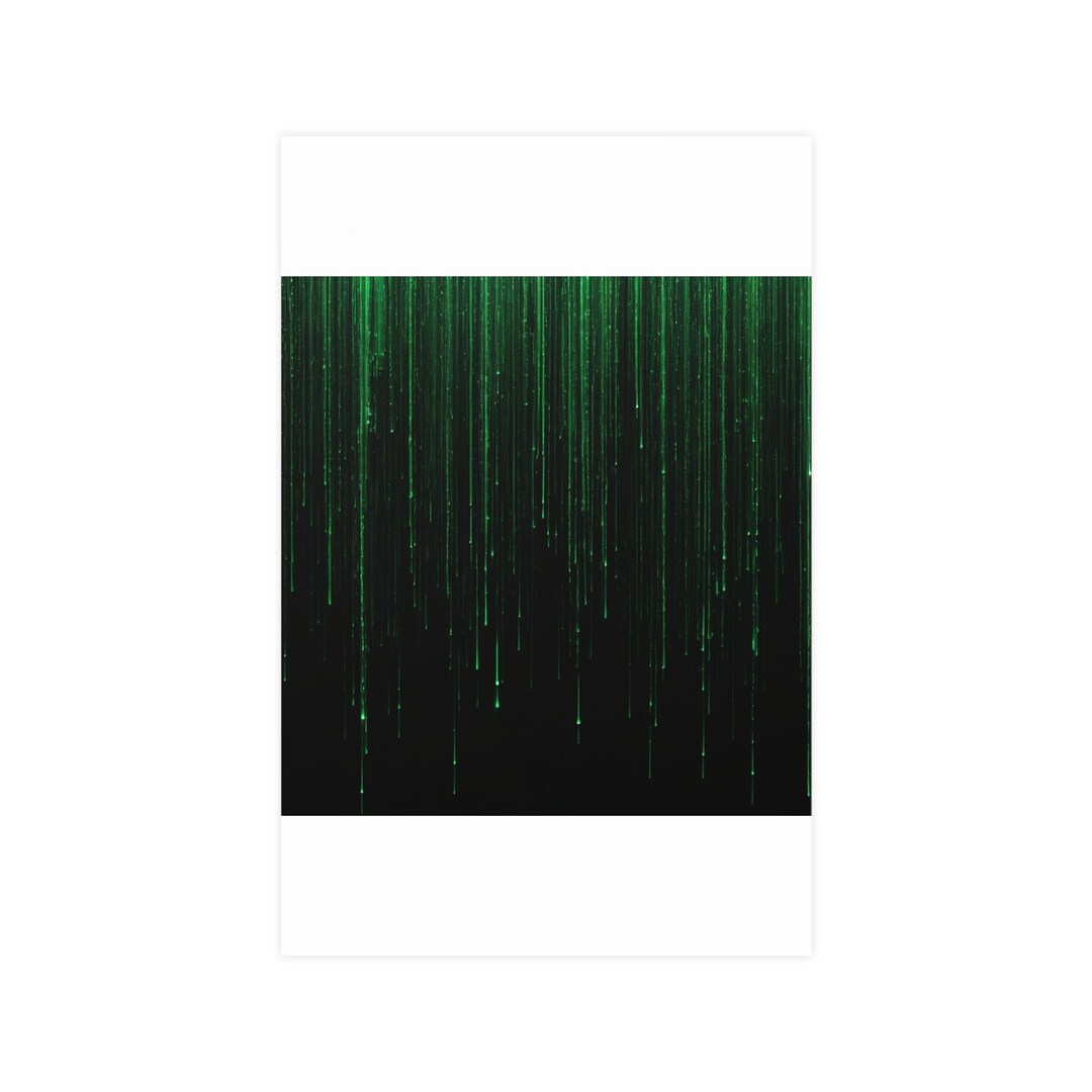 Coder's Den Wall Art | Matrix-inspired Digital Rain Poster | Office ...