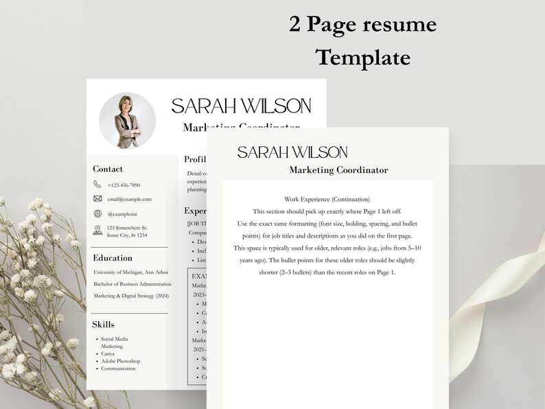 Bundle, Professional Resume Template for Word and Canva, Modern Resume ...