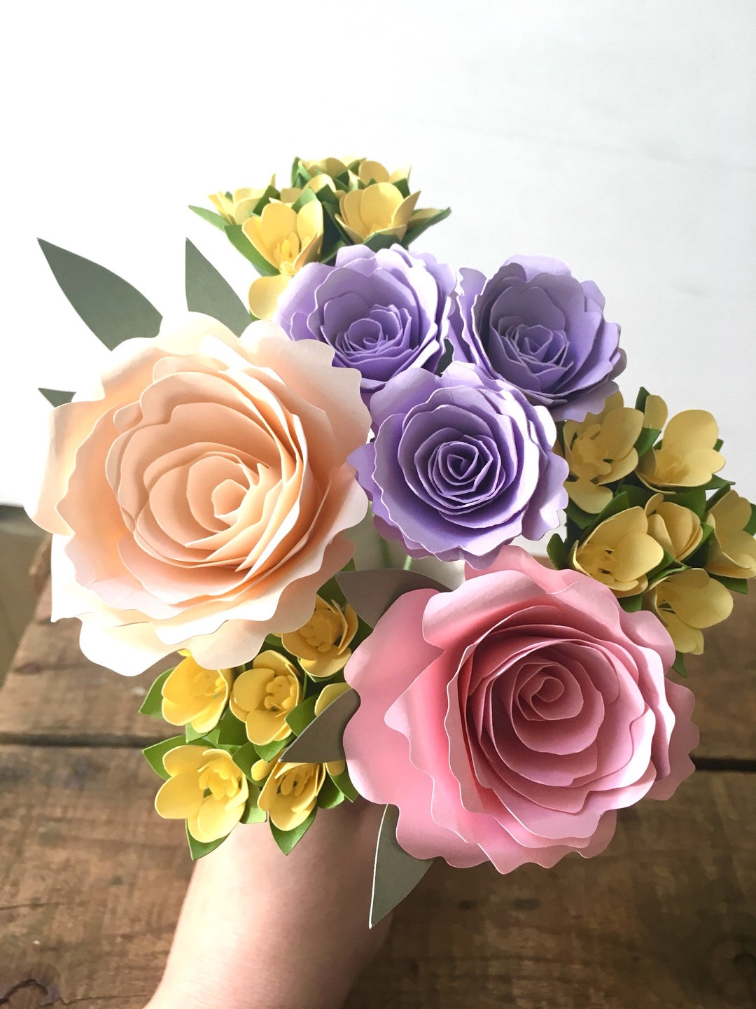 Small Pastel Paper Flower Bouquet, First Anniversary, Paper Flowers - Etsy