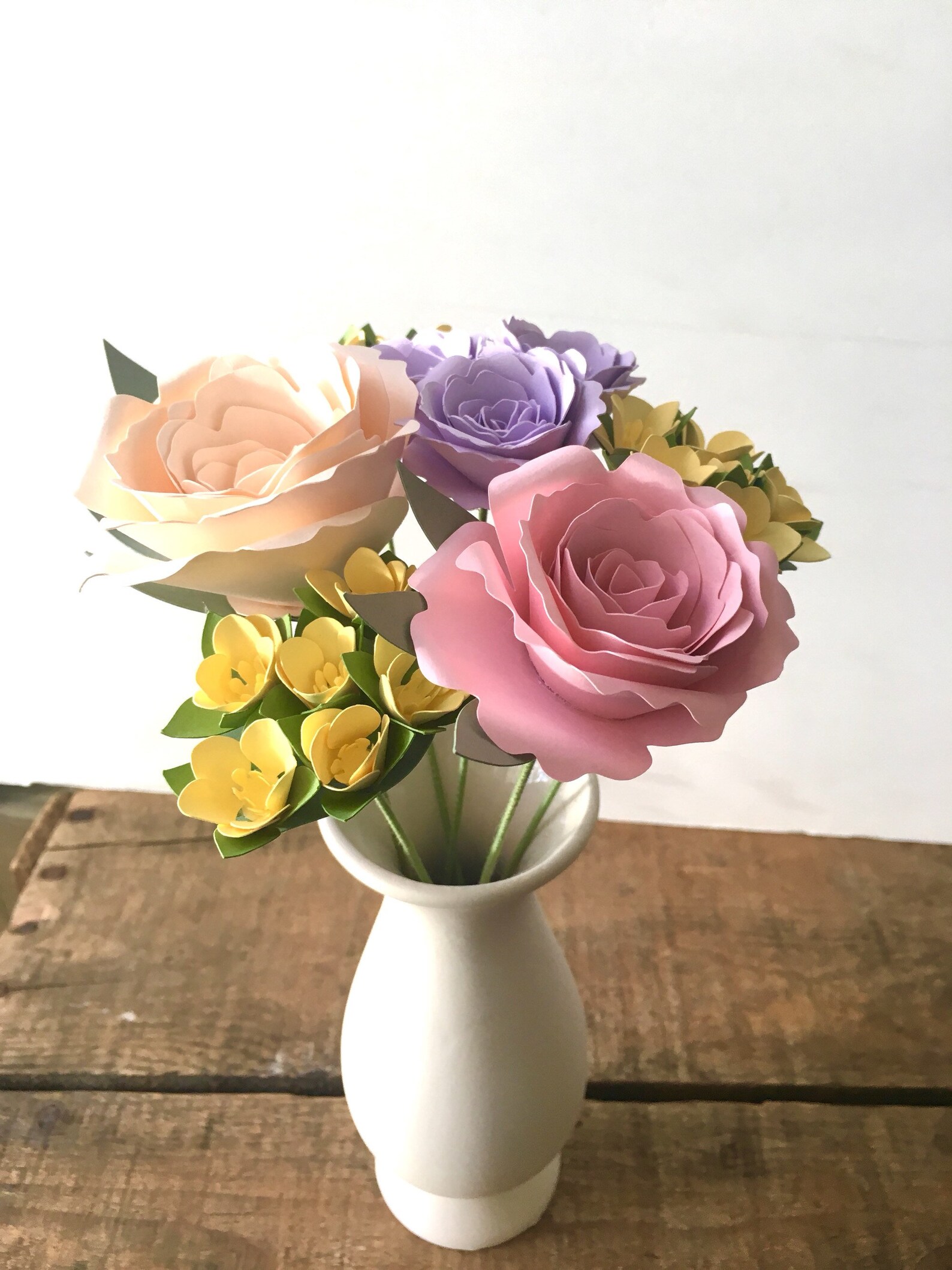 Small Pastel Paper Flower Bouquet First Anniversary Paper - Etsy