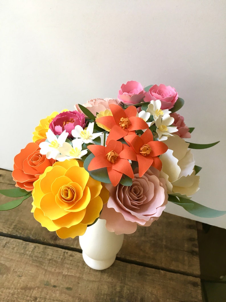 Paper Flower Bouquet Wedding Bouquet Recreation First | Etsy